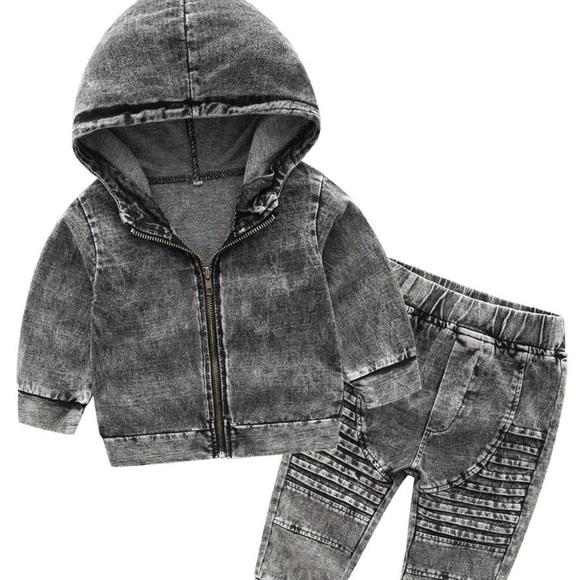 Matching Sets | Boutique Denim Knit Jacket Pant Set | Poshmark